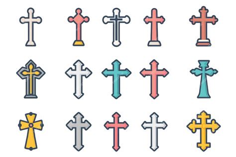 Icono De La Cruz Cristianismo Símbolo De La Religión Signo Cristiano