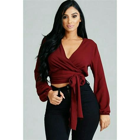 Tops Long Sleeve Wrap Top Nwt Poshmark