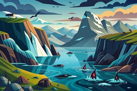 Fjord Landscape Photography Vectors And Illustrations For Free Download