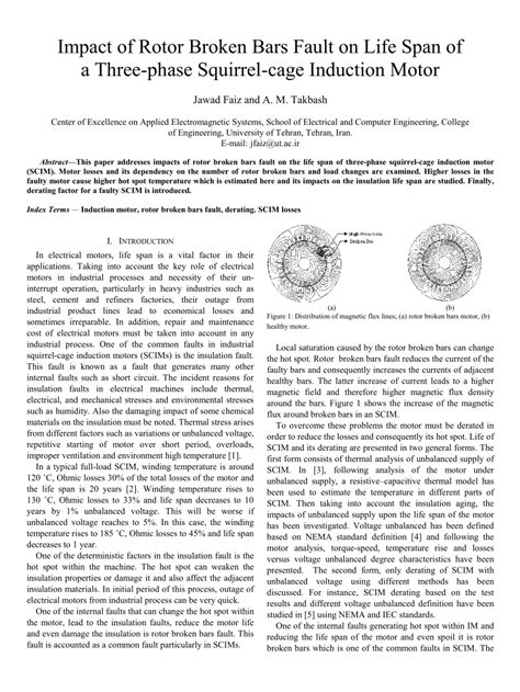 Pdf Impact Of Rotor Broken Bars Fault On Life Span Of A Three Phase