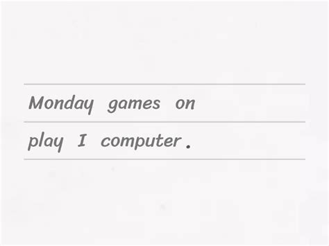 Present Simple Affirmative Unjumble