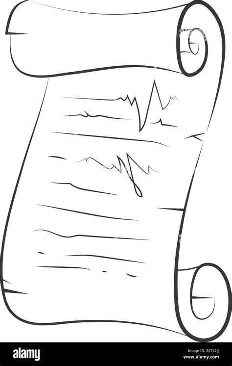 Paper Scroll In Sketch Style Vintage Writing Parchment Isolated On White Background Paper Paper Scroll In Sketch Style Vintage Writing Parchment Isolated On White Background Paper