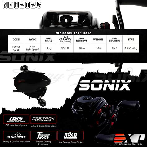 Exp Sonix Ls Baitcasting Reel 731 Light Speed Ratio 8kg Max Drag 81