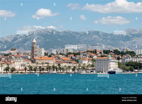 Panorama View Of Grad Split And The Old Town In Split Croatia Split Harbour And Waterfront In