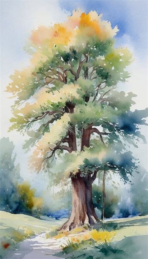 Watercolour Trees Stock Illustration Illustration Of Graphic 300061667