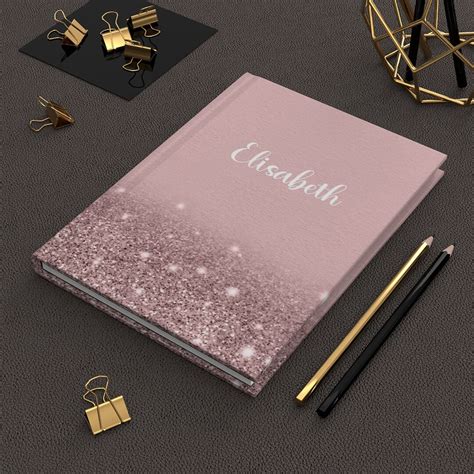 Personalized Notebook Custom Notebook Harcover Journal Glitter