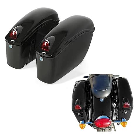 Ecotric Motorcycle Hard Saddle Bags 36l Saddlebags W Lock And Lights Compatible With Yamaha Honda