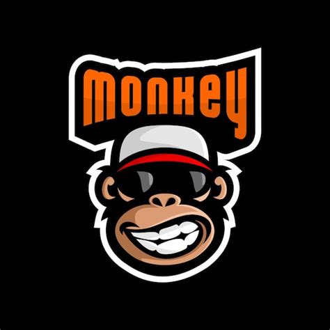 Logotipo Do Macaco Vetor Macaco Usando Chapéu E óculos Escuros Rindo Vetor Premium