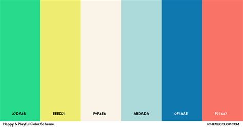 Happy And Playful Color Scheme Palettes