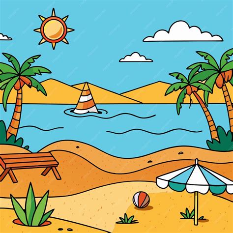 Make Some Photo Dreamy Beachscape With A Focus On Shadows And Textures Vector Illustration