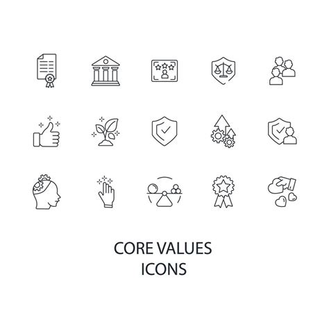 Core Values Icons Set Core Values Pack Symbol Vector Elements For Infographic Web 9842678