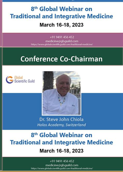 Stefve John Chiola On Linkedin The 8th Global Webinar On Traditional And Integrative Medicine