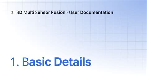 1 basic details 3d multi sensor fusion user documentation