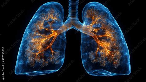 3d Lungs With Ventilation Perfusion Scan A Realistic Depiction Of A