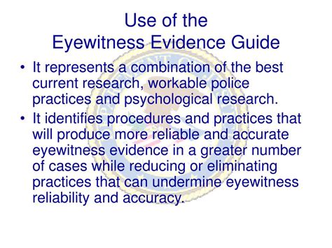 Ppt Enhancing Eyewitness Evidence Best Practices Guide Powerpoint