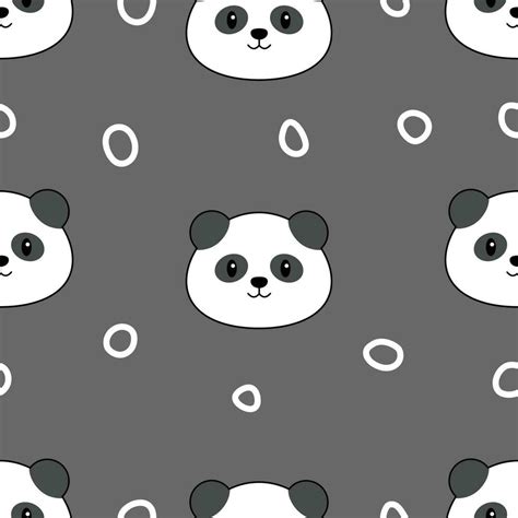 Panda Cartoon Seamless Pattern Background With Grey Background 34745378