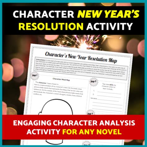 New Years Resolution Activity Character Analysis Activity For Any Novel 2024 Eld Esl Made