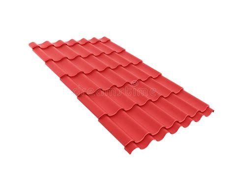 Metal Tile Sheet 3d Render Isolated On White Stock Illustration