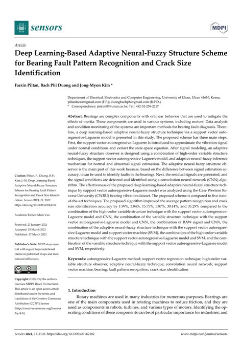 Pdf Deep Learning Based Adaptive Neural Fuzzy Structure Scheme For Bearing Fault Pattern