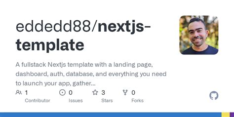 Github Eddedd Nextjs Template A Template With A Landing Page Dashboard Auth Database