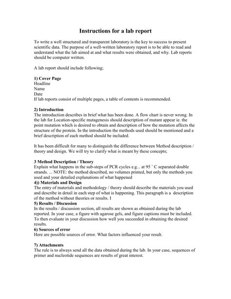 Ace How To Write A Genetics Lab Report Make On Microsoft Word