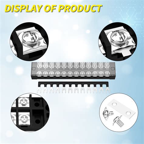 2 Sets 35a 600v Dual Row 12 Position Terminal Jumper Block With Termin