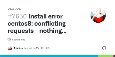 install error centos8 conflicting requests nothing provides