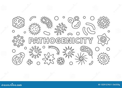 Pathogenicity Horizontal Frame Vector Linear Illustration