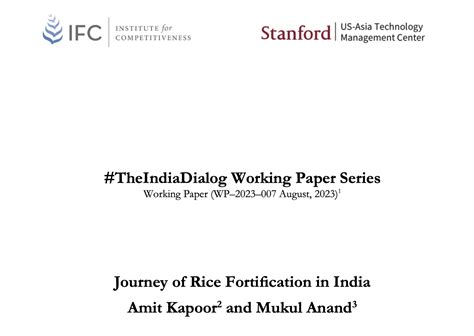 Journey Of Rice Fortification In India Institute For Competitiveness