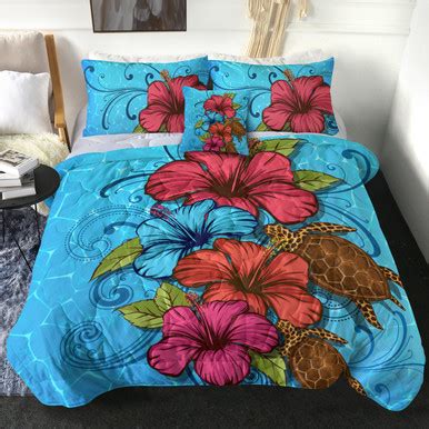 Hawaii Comforter Hibiscus Flower Soulful Polynesian Co