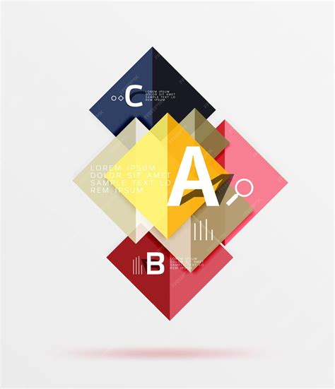 Premium Vector Overlapping Square Infographics Vector Template