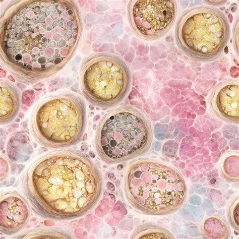 Seamless Texture Of Biological Tissue Under Microscope Stock Image