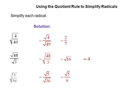Simplify Expression Quotient Rule