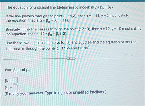 Solved The Equation For A Straight Line Deterministic