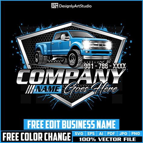 Custom Dodge Ram 3500 Dually Truck Dump Trailer Hotshot Trucking Logo