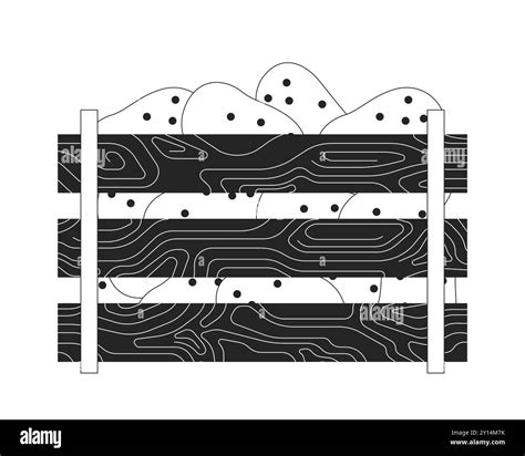 Potatoes In Rustic Crate 2d Cartoon Object Stock Vector Image And Art Alamy
