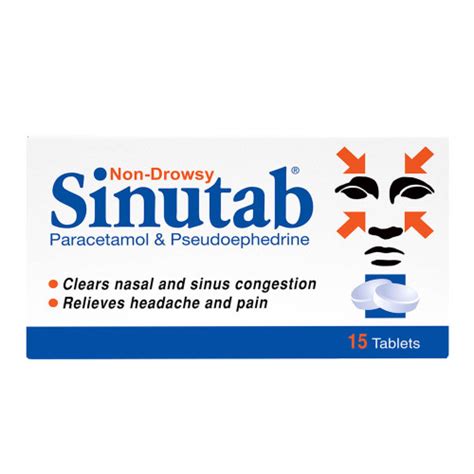 Sinutab Non Drowsy 15 Tablets Withaid