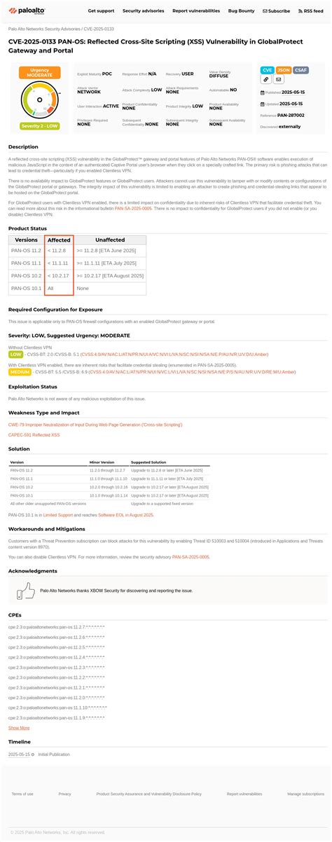 Pan Os Reflected Cross Site Scripting Xss Vulnerability In Globalprotect Gateway And Portal