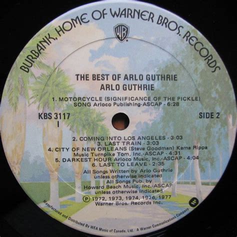 Arlo Guthrie ‎ The Best Of Arlo Guthrie 1977 Folk Rock Vinyl