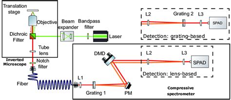 Simplified Layout Of The Compressive Raman Microscope A Cw Laser