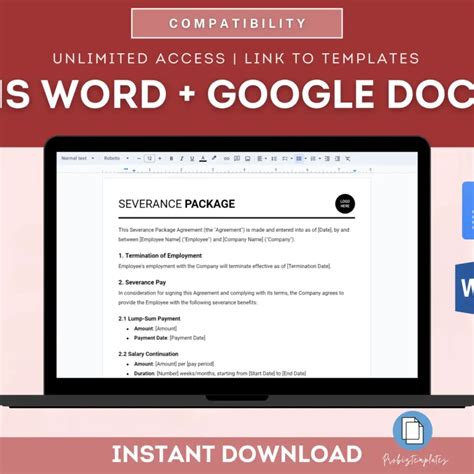 Severance Package Template Probiztemplates