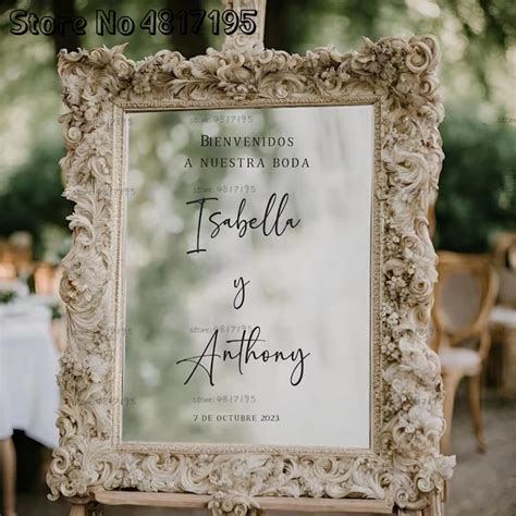 Espejo De Boda Espa Ol Bienvenido A Nuestra Boda Letreros De Bienvenida