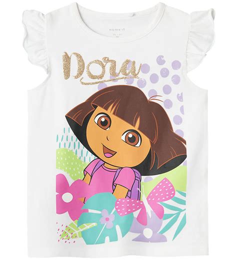 Name It Top Nmfmulsa Dora Bright White W Glitter Kw Us