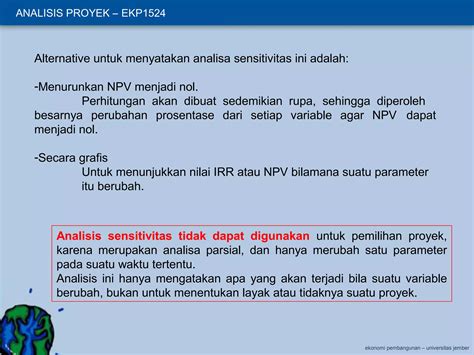 Analisis Sensitivitas Analisis Proyek Bab 4 Ppt