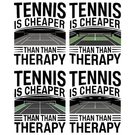 tennis therapy vector tshirt design bold sansserif font with tennis court background premium