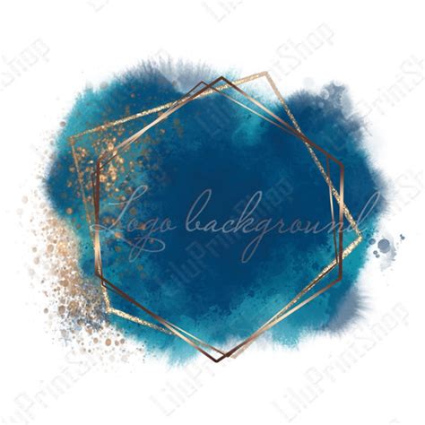 Watercolor Logo Png Teal And Gold Logo Design Teal Logo Background Png Teal And Gold Confetti