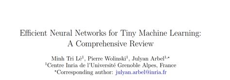 How To Implement Tinyml A Review Of Efficient Neural Networks For