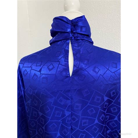 💎 Vintage Chaus Royal Blue Silkyblouse •dressy Depop