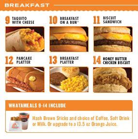 Breakfast Menu Whataburger