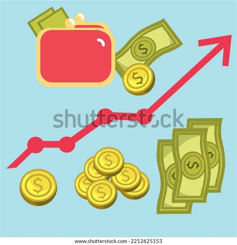 Development Progress Vector Stock Illustration Coins Stock Vector